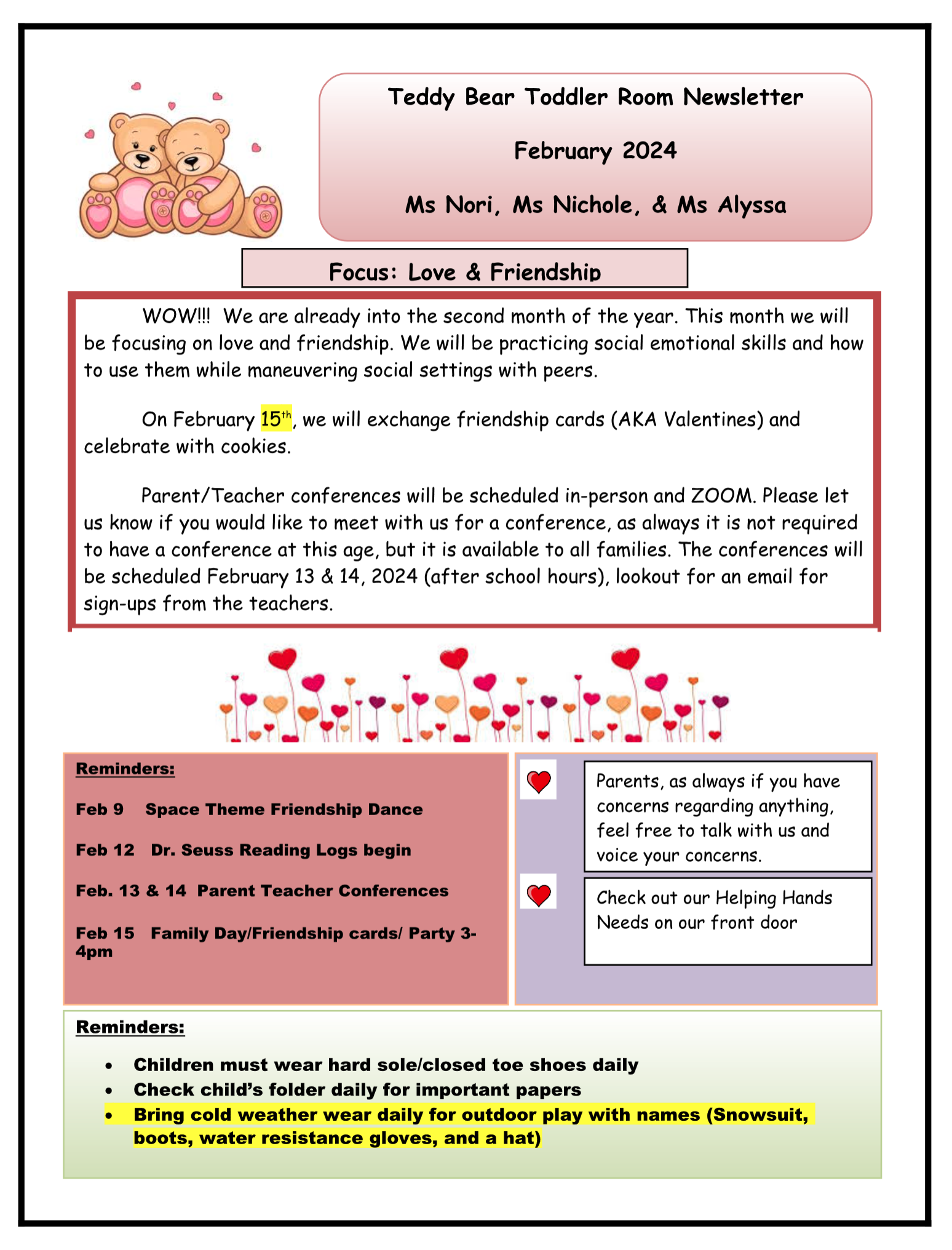 Teddy Bear Preschool Classrooms – Dolores School District